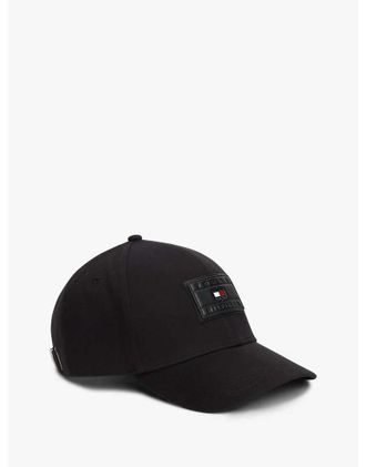 Tommy Hilfiger Casquette de baseball en gabardine avec &eacute;cusson drapeau - Noir