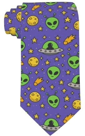 Generic Ovni Extraterrestre Cravates Classique Cravate Polyvalente Cravatte Pour Célébrations Formelle Fêtes