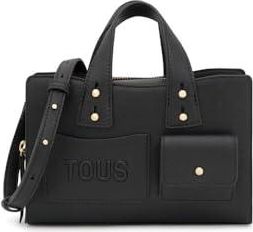 Tous Sac &agrave; main noir avec poign&eacute;e, design avec poches avant et sangle r&eacute;glable