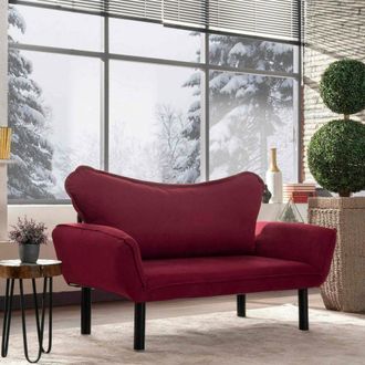 Dmora Schlafsofa 2-Sitzer Aquilonis 140x65 cm Rot, mit Stauraum