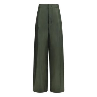 SA SU PHI Bogart Seiden-Twill-Hose - - Trousers - Damen - Gr&uuml;n - L