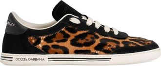 Dolce & Gabbana Femme, Chaussures, Multicolore, Taille: 37 1/2 EU Leopard Print Calf Hair & Suede Baskets