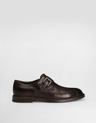 Dolce & Gabbana Washed Calfskin Laced Shoes - Mann Schn&uuml;rschuhe Brown 42.5