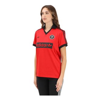adidas Femme, Tops, Rouge, Taille: 42 FR Graphic Soccer-Inspired Jersey