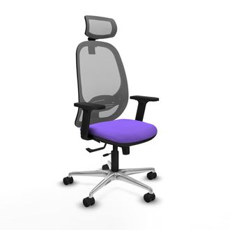 Piqueras y Crespo Drehstuhl f&uuml;r B&uuml;ro mit 2D-Armlehnen, h&ouml;henverstellbare Lendenwirbelst&uuml;tze und h&ouml;henverstellbares Kopfteil und Neigungsverstellung, ausgestattet mit Sy