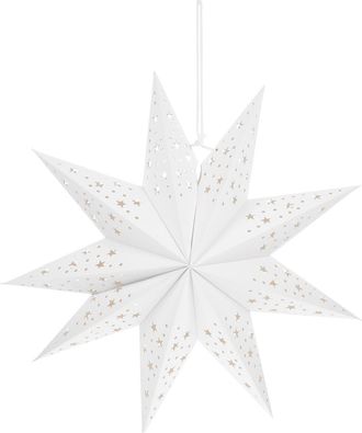 Luxshiny Papier Weihnachtsstern Adventsstern Wei&szlig; 3D Faltsterne Lampenschirm 45cm Weihnachtsdeko Weihnachtsanh&auml;nger Wand Fenster Kamin Weihnachtsbaum Anh&auml;nger 
