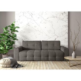 Fun M&ouml;bel Schlafsofa Designersofa Sofa 3-Sitzer arielle in Stoff Perfect Harmony Charcoal