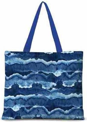 Generic Sac fourre-tout bleu en toile tie-dye - 40 x 35 cm - Design artistique avec fermeture éclair et poche intérieure, Tie-dye bleu 7, 28 X 12 X 9 Centimet