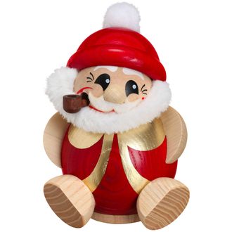 Seiffener Volkskunst | Kugelr&auml;ucherfigur | Nikolaus 11 cm | R&auml;uchermann | R&auml;ucherm&auml;nnchen aus Seiffen | 19182 | mit M&uuml;tze und Pfeife