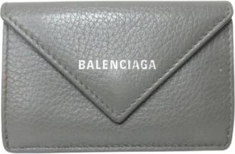 Balenciaga unisex, Pre-owned, Gris, Taille: ONE Size Portefeuille en cuir Vintage Pre-owned