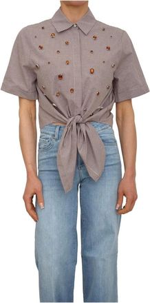 Liu Jo Femme, Blouses et Chemises, Brun, Taille: 44 FR Chemise P9588