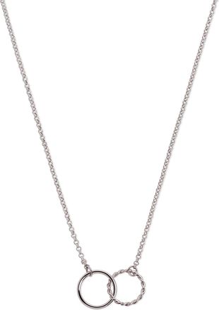 Singularu Circles Twist Halskette - Rhodinierter Messing-Reifen-Anh&auml;nger - Leichte One Size 40 cm Kette mit 5 cm Verl&auml;ngerung - Damenschmuck - Made in Europe