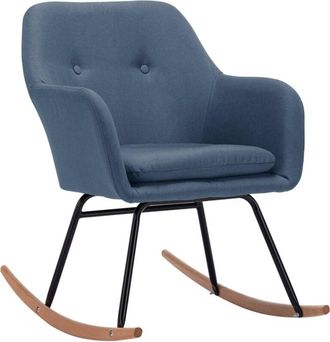 vidaXL Schaukelstuhl Blau Stoff - Vidaxl