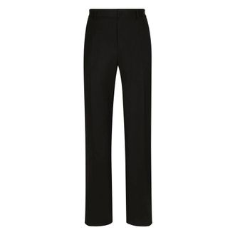Dolce & Gabbana Schwarze Wollhose mit geradem Bein - - Trousers - Herren - Schwarzk - 3XS