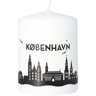 Goodtimes Stumpenkerze Kopenhagen Skyline (Wei&szlig;)