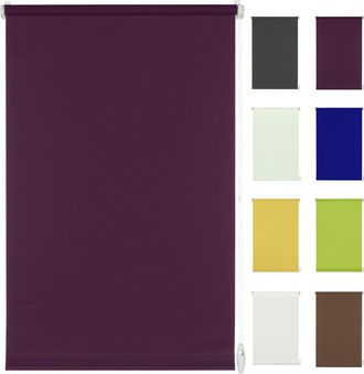 Kl&ouml;ckner Seitenzug-Rollo Ohne Bohren Easy-Fix Klemmfix (120 x 150 cm, violettblau)