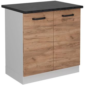 Vicco Meuble bas sous-&eacute;vier R-Line, Ch&ecirc;ne de force dor&eacute;, 80cm pt Anthracite