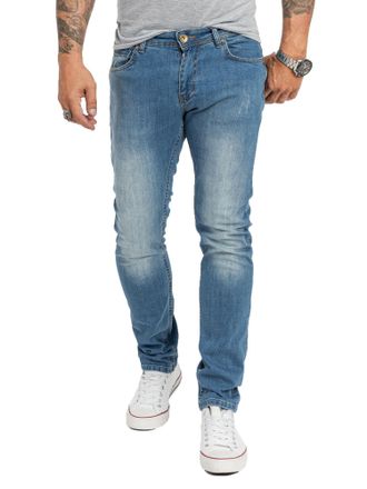 Rock Creek Designer Herren Jeans Hose Stretch Jeanshose Basic Slim Fit [RC-2131 - V.Light Blue - W40 L32]