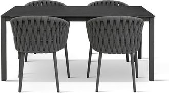 Destiny Sitzgruppe Molino mit Esstisch CREMONA 160x90x74 cm (4 Personen)