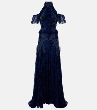 Costarellos Verzierte Robe aus Spitze