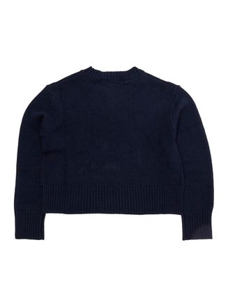 Max & Co. Girls Sweater Crew-Neck Blue Wool Tops Top