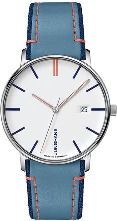 Junghans FORM Quarz Blaues Lederband Damenuhr 41/4481.00