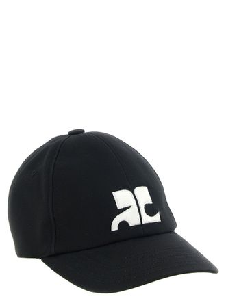 Courr&egrave;ges AC Logo-Embroidered Cotton Baseball Cap - Black