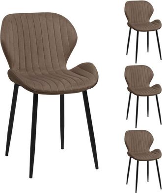 M&S Collection M&s - Lot de 4 chaises de salle à manger en velours taupe - velvet