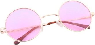 UPKOCH Lunettes de Soleil Rondes Oversize Rétro Couleur Protection Unisexe Monture Dorée Vintage