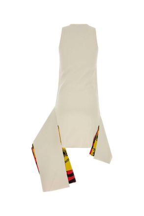 Loewe Womens Ivory Stretch Viscose Blend Dress White-Multicolor Abiti White/multicolor