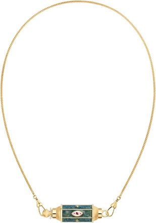 Marie Lichtenberg green evil eye necklace - Gold