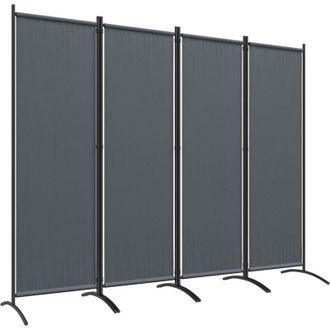 OUTSUNNY Paravent de jardin - Outsunny - 4 panneaux - avec pieds larges - en tissu polyester de 180 g/m&sup2; - 221 x 172 cm - cr&egrave;me