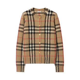 Burberry Brauner karierte Kaschmirwollpullover - - Knitwear - Damen - Braun - XS
