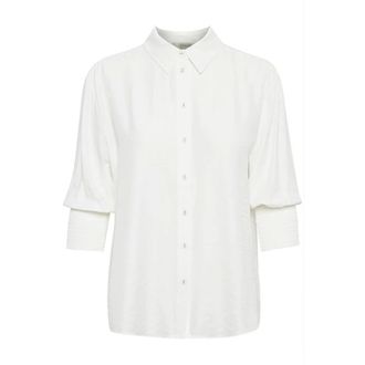 Cream Femme, Blouses et Chemises, Blanc, Taille: 48 FR Chemise F&eacute;minine avec Poignets Smock