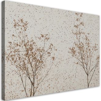 Feeby Viles - Leinwand Bilder - Büsche mit Blumen - 120x80 cm - Deko Wohnzimmer - Wandbilder Schlafzimmer - Deko Aesthetic - Wand Deko - Leinwand Groß - Dek