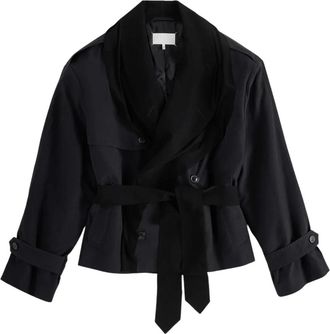 Maison Margiela Kurzer Drapierter Trenchcoat - - Coats - Damen - Schwarzk - XS