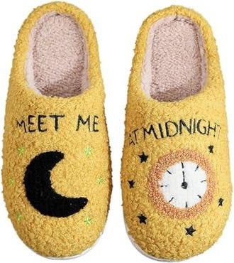 Generic Pantoufles pour homme et femme - En mousse &agrave; m&eacute;moire de forme - Doubl&eacute;es en peluche - Doubl&eacute;es - En coton - L&eacute;g&egrave;res et chaudes, jaune, 41 EU