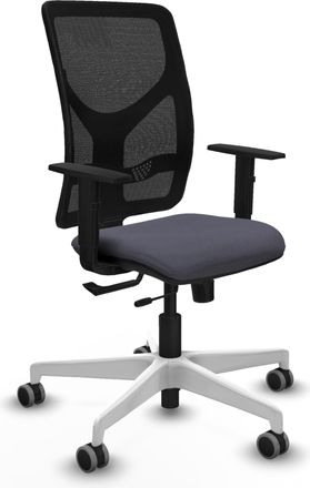 Piqueras y Crespo B&uuml;rostuhl mit Lendenwirbelst&uuml;tze, 1D-Armlehnen, ausgestattet mit Syncro/Traslack und Schneideschaum, mit Rollen 65 mm, Parkett, Schwarz/Dunkelgrau