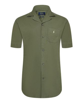 Ralph Lauren Kurzarmhemd mit Logo-Aufn&auml;her und Resort-Kragen, Classic Fit in