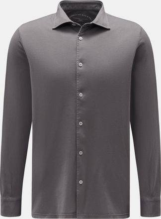 Fedeli Herren - Jersey-Hemd Jason Haifisch-Kragen grau