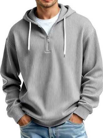 Generic Sweat a Capuche Homme Hooded Sweatshirt Sweats &agrave; Capuche &agrave; Quart de Zip Manches Longues Pullover avec Poche Frontale pour V&ecirc;tements Sportifs Outdoor C