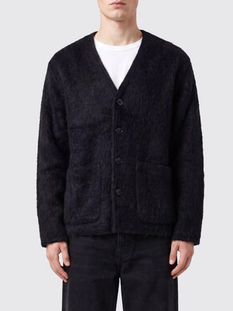 Our Legacy Cardigan en m&eacute;lange de laine avec col en V et poches plaqu&eacute;es