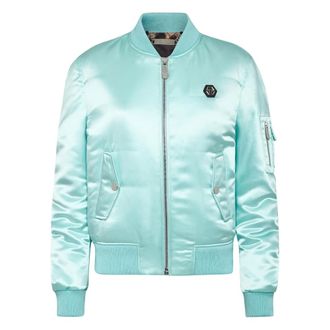 Philipp Plein Femme, Vestes, Vert, Taille: 38 FR Nylon Bomber Oversize