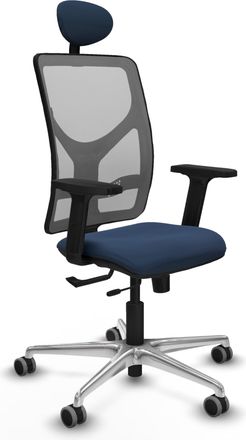 Piqueras y Crespo Atmungsaktiver B&uuml;rostuhl mit 2D-Armlehnen, h&ouml;henverstellbarer Lendenwirbelst&uuml;tze und festem Kopfteil, ausgestattet mit Syncro/Traslack und Schneidesch