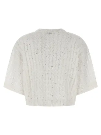 Brunello Cucinelli Womens White Linen Cardigan Clothing