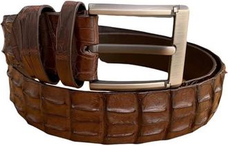 Generic Ceinture crocodile v&eacute;ritable pour homme, v&eacute;ritable ceinture crocodile pour homme, Peau dalligator marron, Waist/ Pant size 32