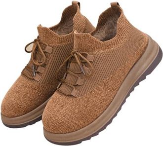 Generic Baskets Chaussons dhiver Femme Doublure en Polaire Chaude Lacets Baskets Chaussons De Marche Semelle Épaisse Antidérapante Confortables Légères Automn