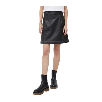 Paul Smith Jupe &Eacute;vas&eacute;e en Cuir - Femme - Jupes - Noir - Taille: 36 FR