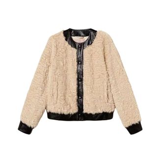 Twinset Faux Fur & Shearling Astrachan Jacke - - Jackets - Damen - Beige - S