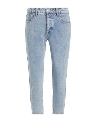 8 by YOOX BLEACHED TAPERED DENIM PANTS